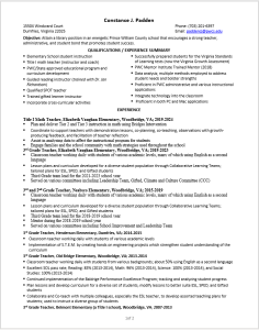 Resume | Constance J. Padden